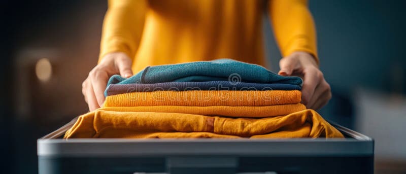 Packing Folded Clothes for Travel in a Suitcase Stock Illustration ...