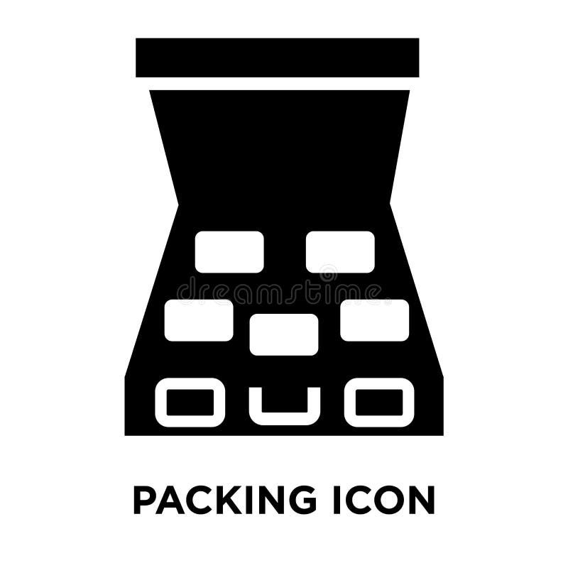 Packing Icon Vector Sign and Symbol Isolated on White Background ...