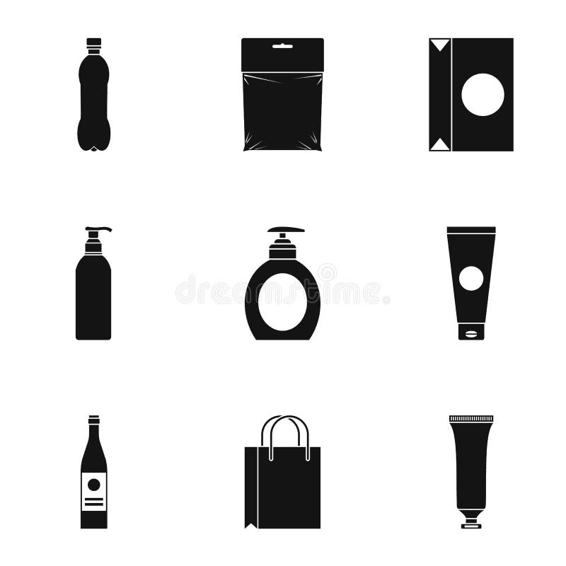 Packing Icons Set, Simple Style Stock Vector - Illustration of carry ...