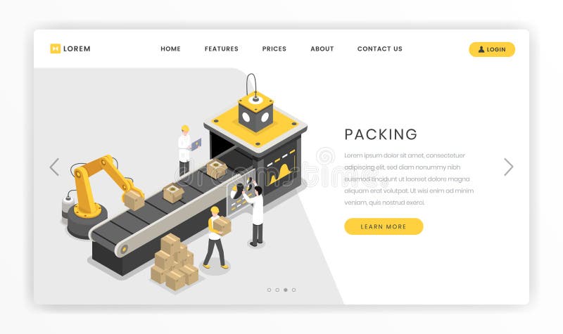 Packaging Industry And Logistics Vector Infographics With Warehouse ...