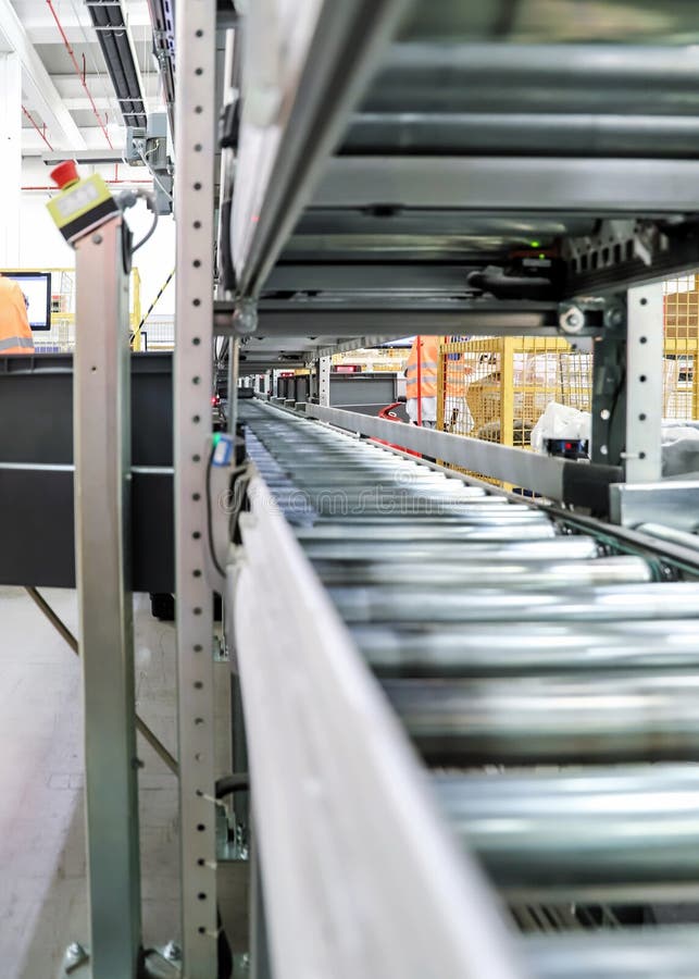 Packing Line in a Logistics Warehouse Stock Photo - Image of order ...