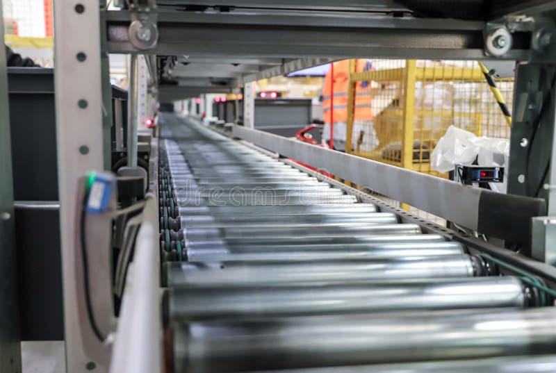 Packing Line in a Logistics Warehouse Stock Image - Image of ...