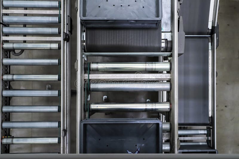Packing Line in a Logistics Warehouse Stock Photo - Image of ...