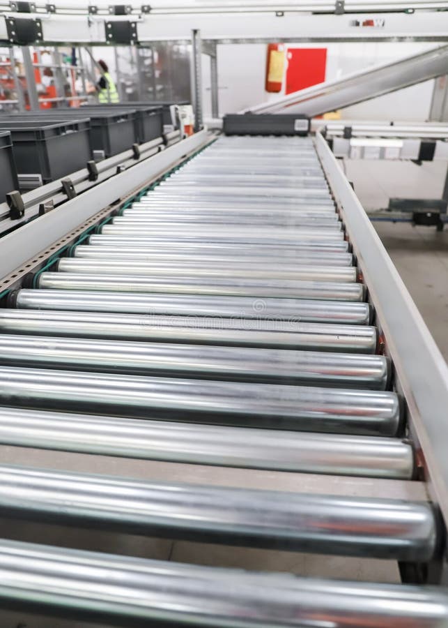 Packing Line in a Logistics Warehouse Stock Photo - Image of modern ...