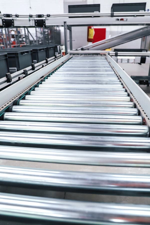 Packing Line in a Logistics Warehouse Stock Photo - Image of equipment ...