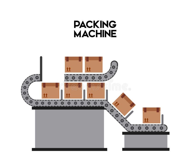 Packing Machine Outline Vector Icon. Thin Line Black Packing Machine ...