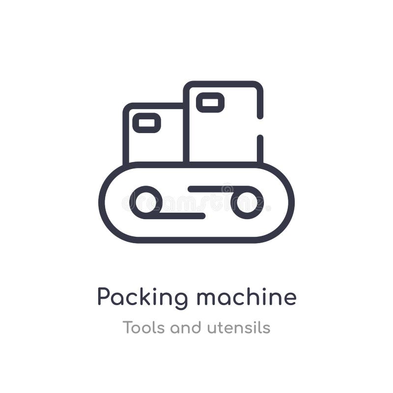 Product Packing Line Icons. Box Warehousing Outline Vector Symbols ...