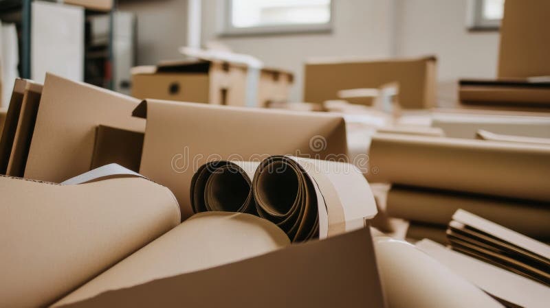 Packing Materials Scattered Across a Workspace for Moving or Storage ...