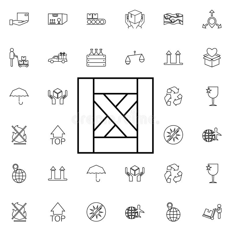 Packing of a Parcel Icon. Universal Set of Cargo Logistic for Website ...