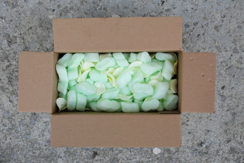 Packing peanuts close up stock photo. Image of protective - 96390812