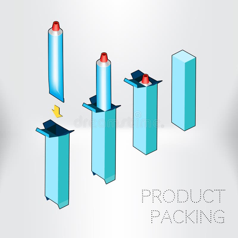 Packing Industry Icon Set, Cartoon Style Stock Vector - Illustration of ...