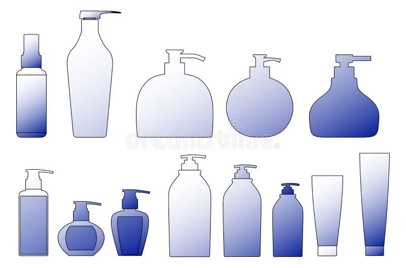 Packing Shampoo Bottle Outline Silhouette Stock Illustration ...