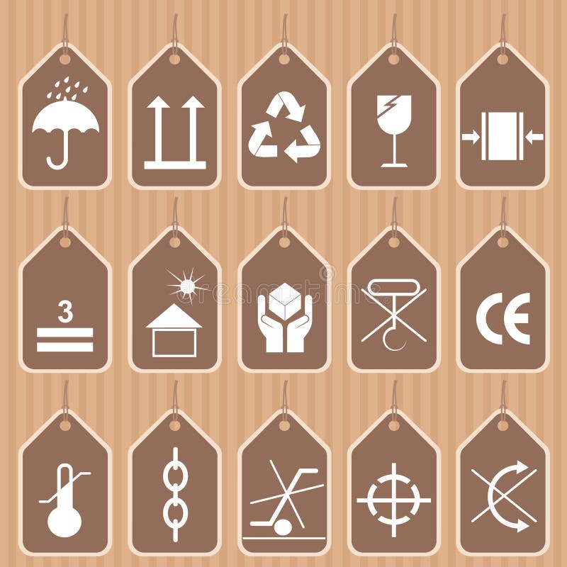 Packing and Shipping Symbols Vector Set Stock Vector - Illustration of ...