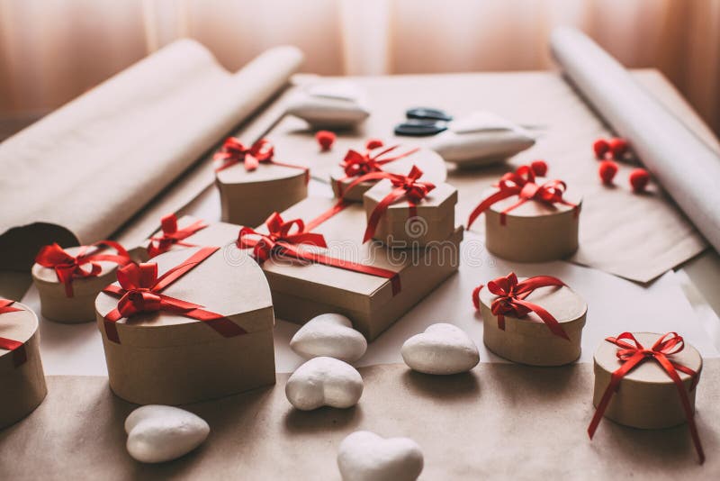 Packing stylish gifts. stock image. Image of gifts, package - 66959013