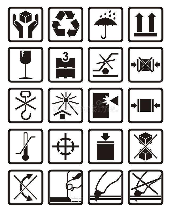 Packing symbols stock vector. Illustration of logistics - 10132569