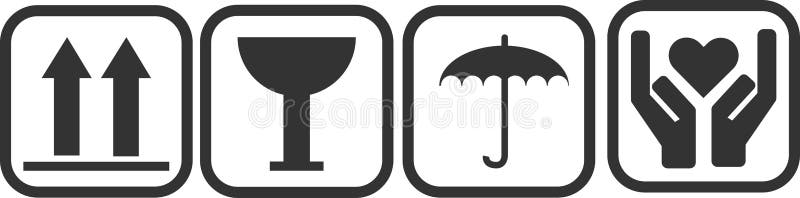 Packing Symbols, E.g. Fragile, Recycle Vector Icon Stock Vector ...