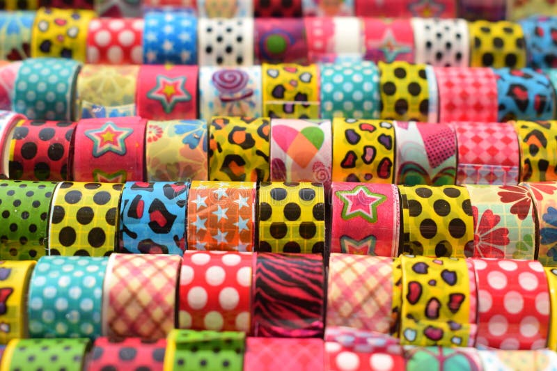 Background of Packing Tapes with a Pattern Stock Photo - Image of rolls ...