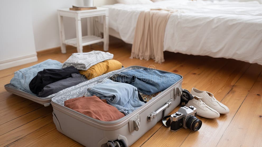 Packing for a Trip: Suitcase Ready for Adventure with Soft Atmosphere ...