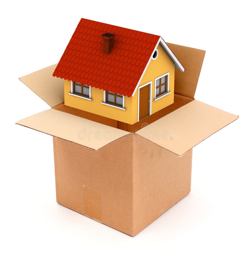 New house in box stock illustration. Illustration of isolated - 3557790