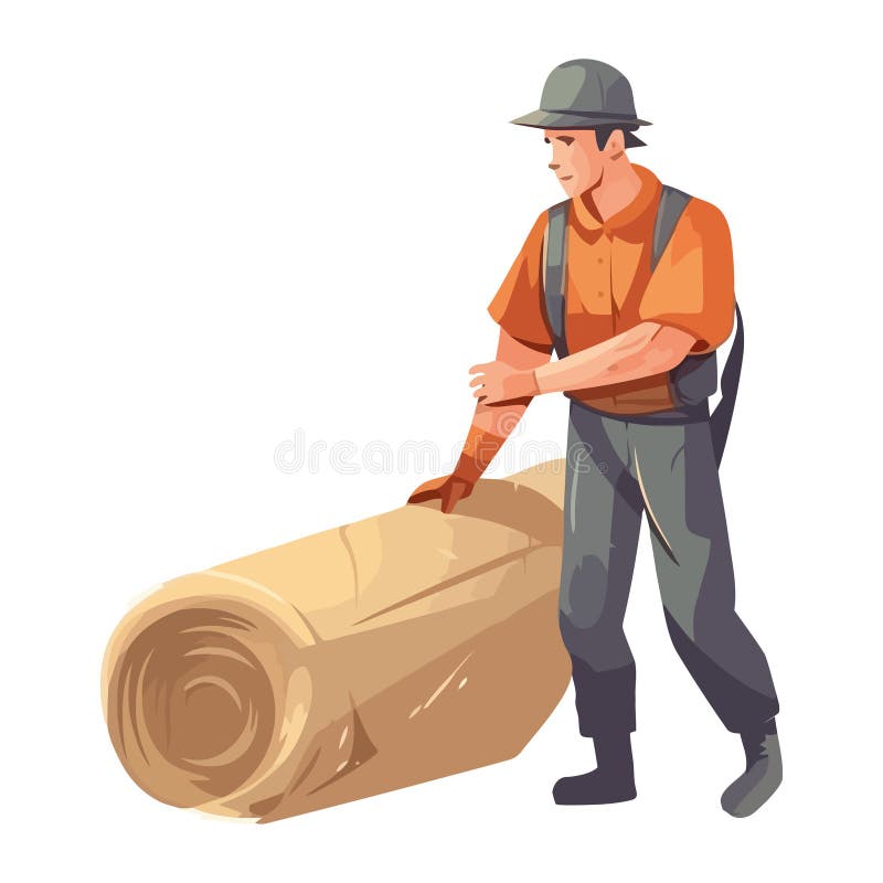 Packing Worker with Paper Roll Stock Vector - Illustration of business ...