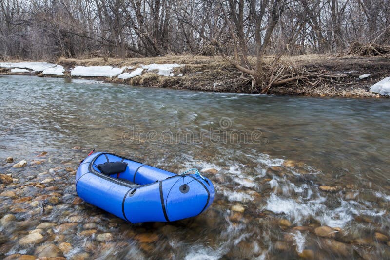 Packraft on a river stock photo. Image of spring, rafting - 38375784