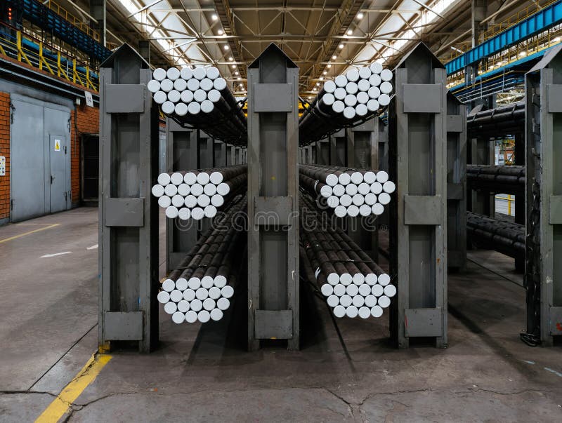 Packs of Rolled Metal Bars on the Shelves Stock Image - Image of ...