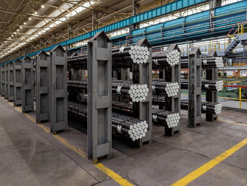 Packs of Rolled Metal Bars on the Shelves Editorial Image - Image of ...