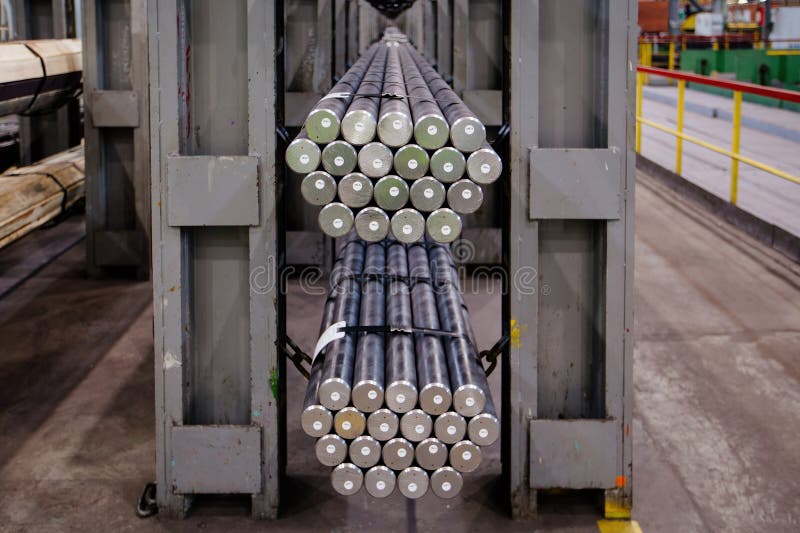 Packs of Rolled Metal Bars on the Shelves Editorial Photography - Image ...