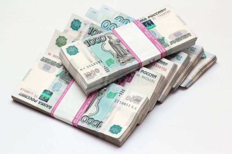 The Packs To One Thousand Rouble Banknotes Stock Image - Image of bank ...