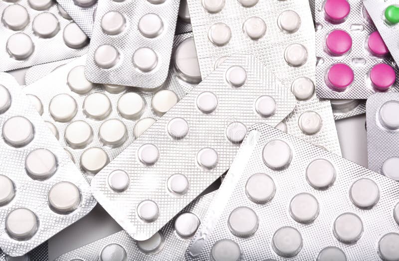 Packs of white tablets stock photo. Image of contraceptive - 13718782