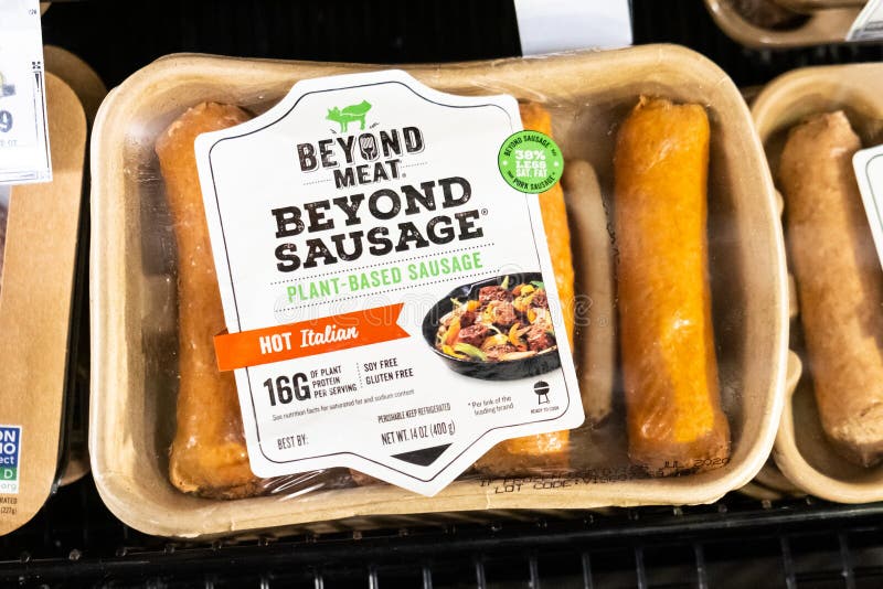 Packungen Von Beyond Meat Marke Hot Italian Wurst Redaktionelles ...