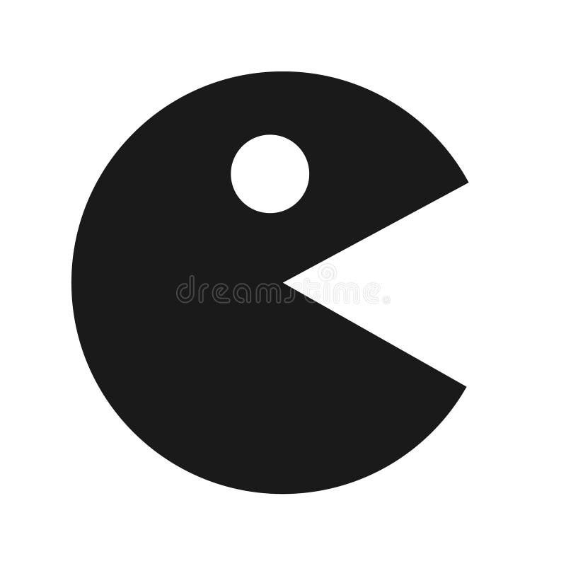 Pacman Icon Black Button Old Symbol. Vector Character Editorial Stock ...