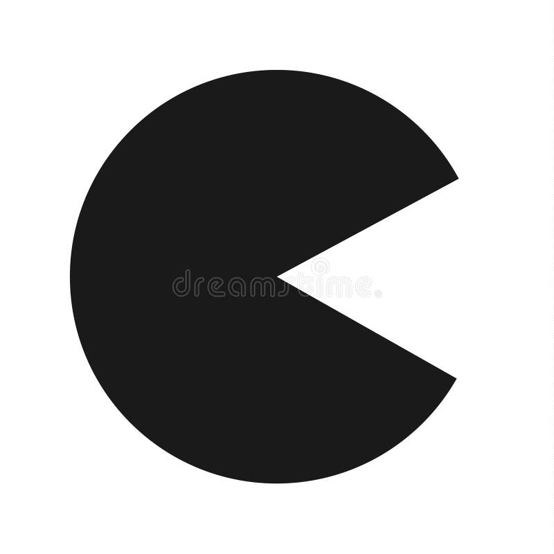 Black Pacman With Eat Icon Isolated On White Background. Arcade Game ...