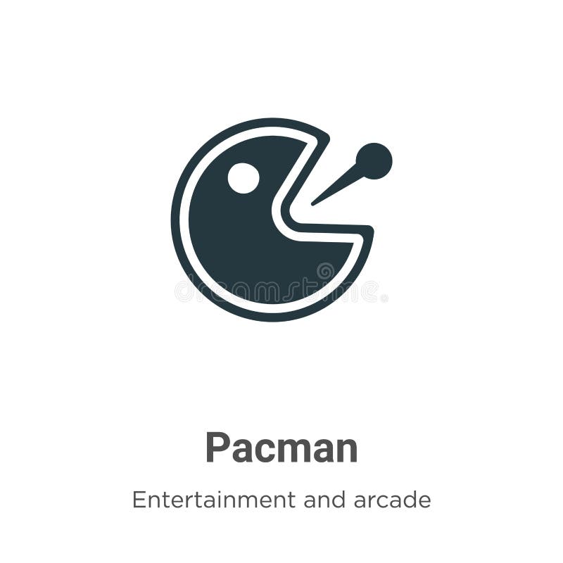Pacman Icon Black Button Old Symbol. Vector Character Editorial Stock ...
