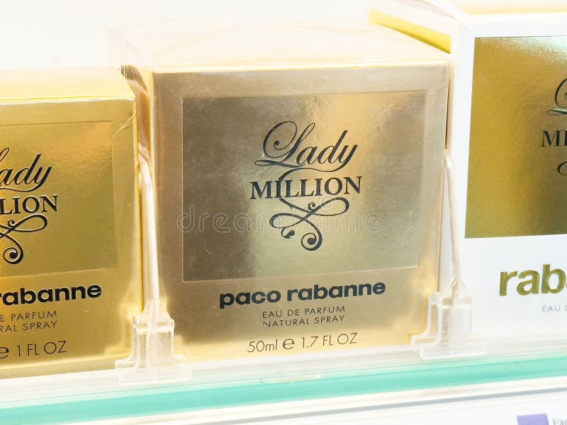 Paco Rabanne Lady Million Perfume Box on Display Shelf Editorial Stock ...