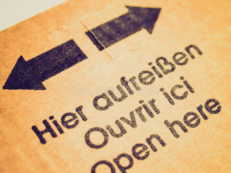 Abra aqui a caixa imagem de stock. Imagem de armazém - 23034223