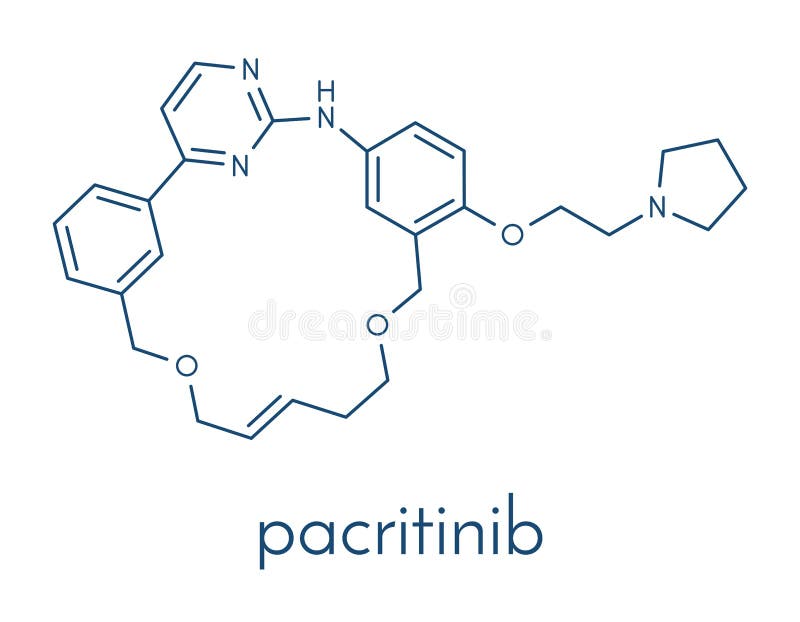 Pacritinib Cancer Drug Molecule. Skeletal Formula. Stock Illustration ...