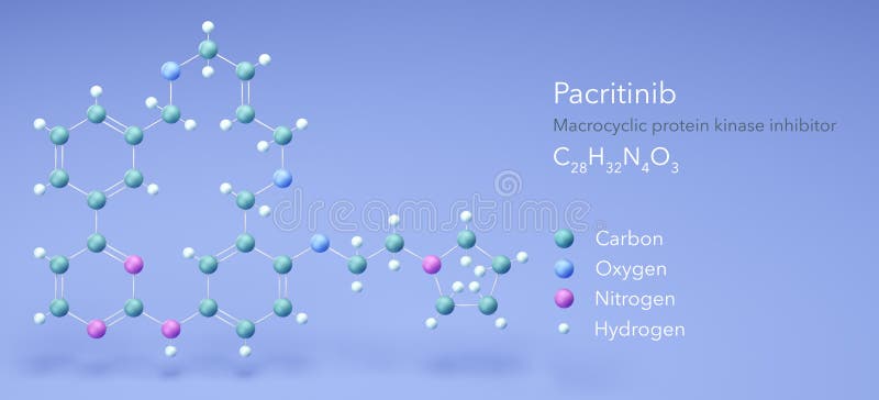 Pacritinib Molecule, Molecular Structures, C28h32n4o3 3d Model ...