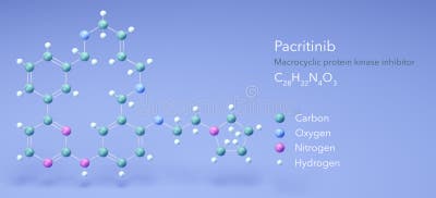 Pacritinib Molecule, Molecular Structures, C28h32n4o3 3d Model ...