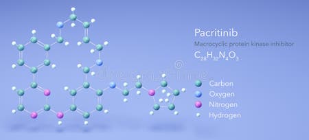 Pacritinib Molecule, Molecular Structures, C28h32n4o3 3d Model ...