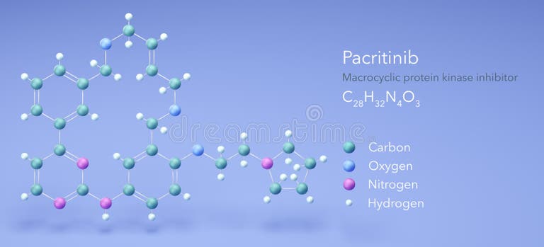 Pacritinib Molecule, Molecular Structures, C28h32n4o3 3d Model ...