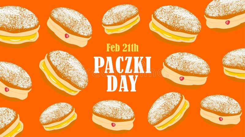 National Paczki Day or Happy Paczki Day Sign and Badge Vector ...