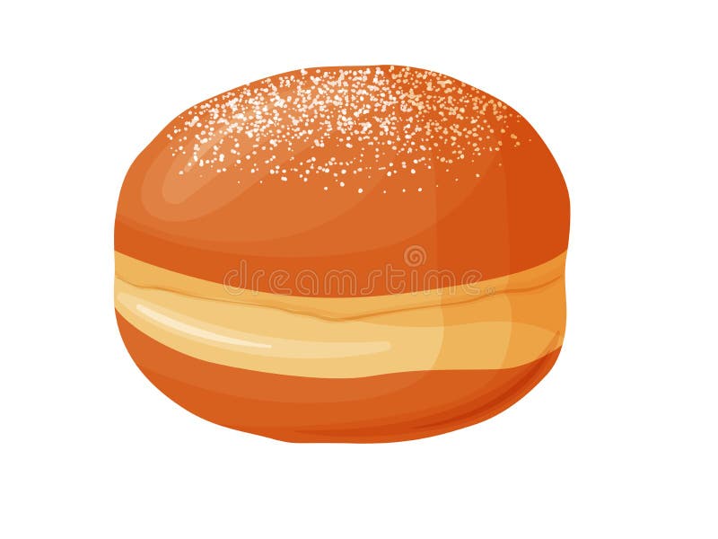 Paczki. Traditional Polish Sweet Donut with Jam Stock Vector ...