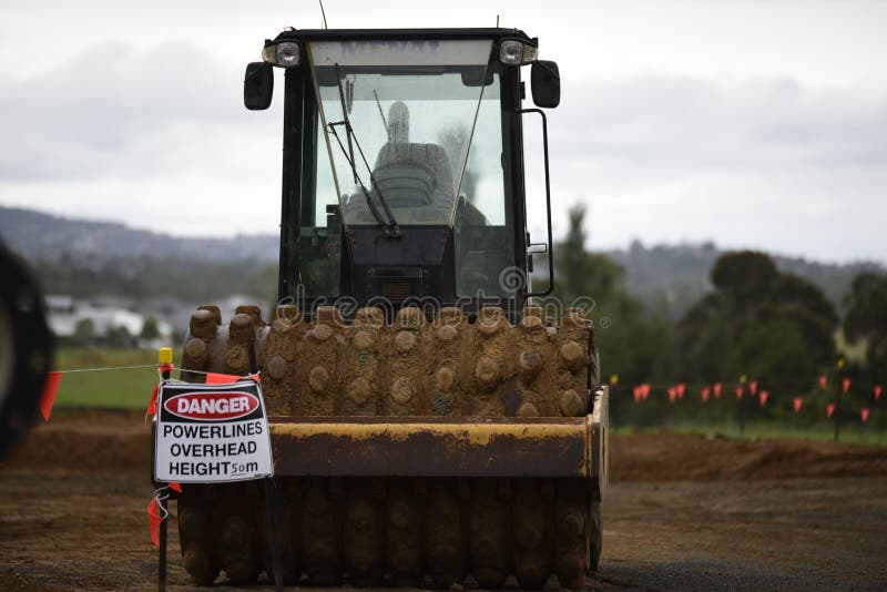 A pad-foot roller stock image. Image of site, komatsu - 268899071
