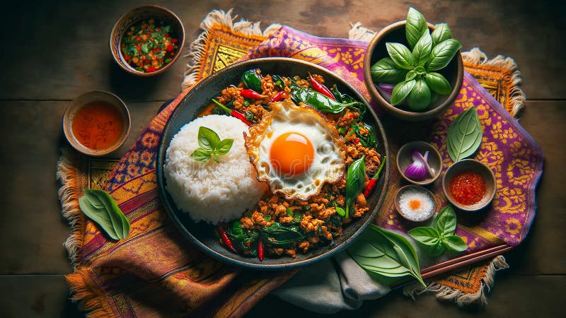 Pad Kaprao Moo Kai Dao, Featuring Stir-fried Holy Basil with Minced ...