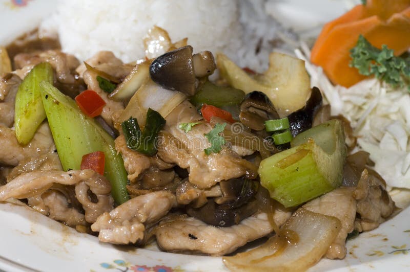 Pad khing thai food stock photo. Image of carrot, sliced - 6767742