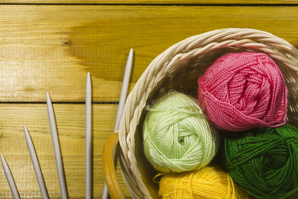 Pad with Suite for Knitting Stock Image - Image of gray, knitting: 68721579