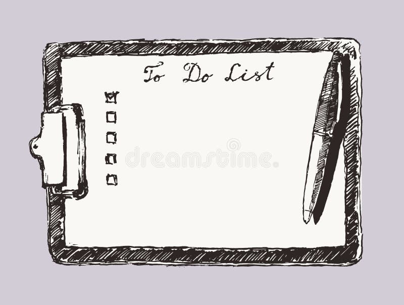 Pad Tablet To-do List Empty Copy Space Vector Draw Stock Vector ...