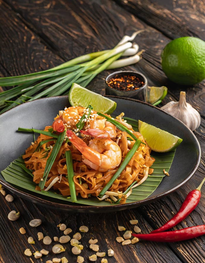Pad Thai dish stock illustration. Illustration of fresh - 295609010