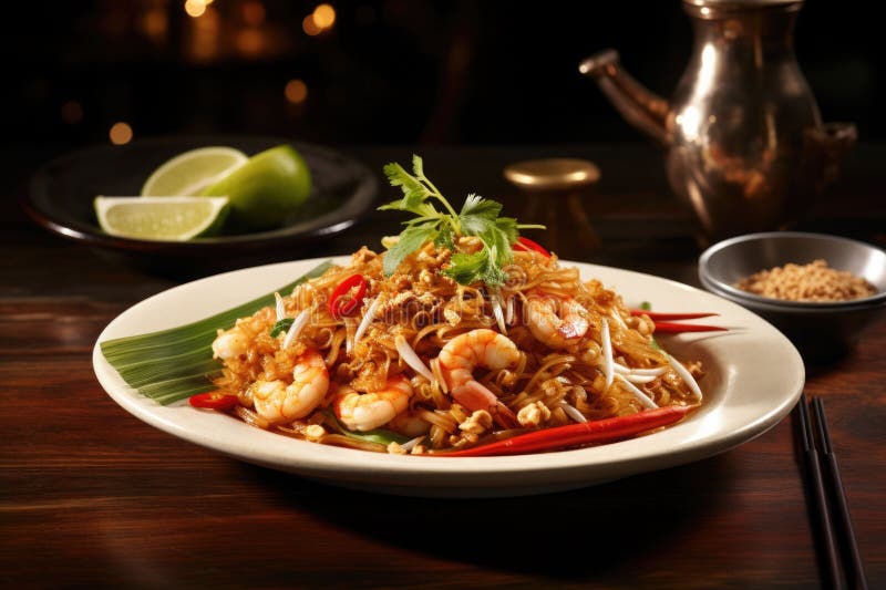 Pad Thai, the National Dish that Many People Know Stock Illustration ...